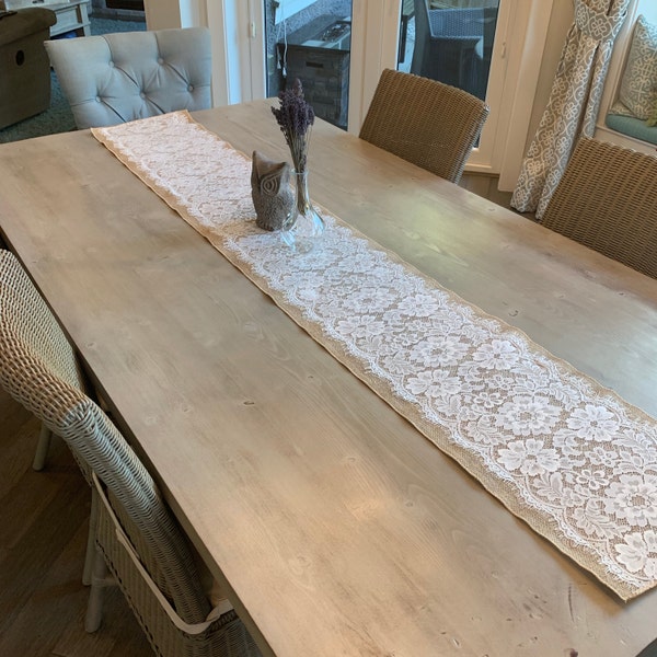 White Lace Table Runner,burlap Table Runner,holiday Table Runner ...