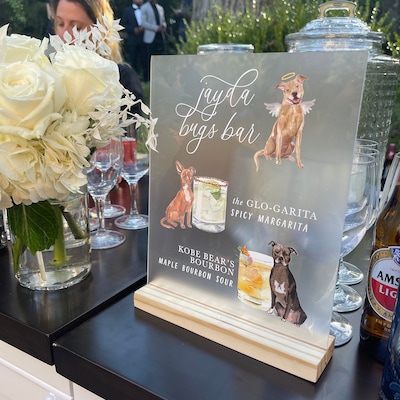 Custom Dog Bar Menu Wedding Great Dane Puptail Lab - Etsy