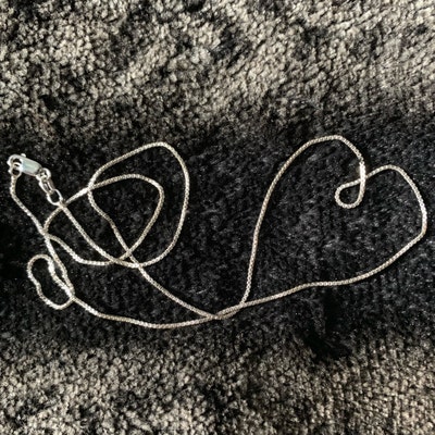 925 Sterling Silver Box Chain. Made in Italy Necklace Box Chains Length ...