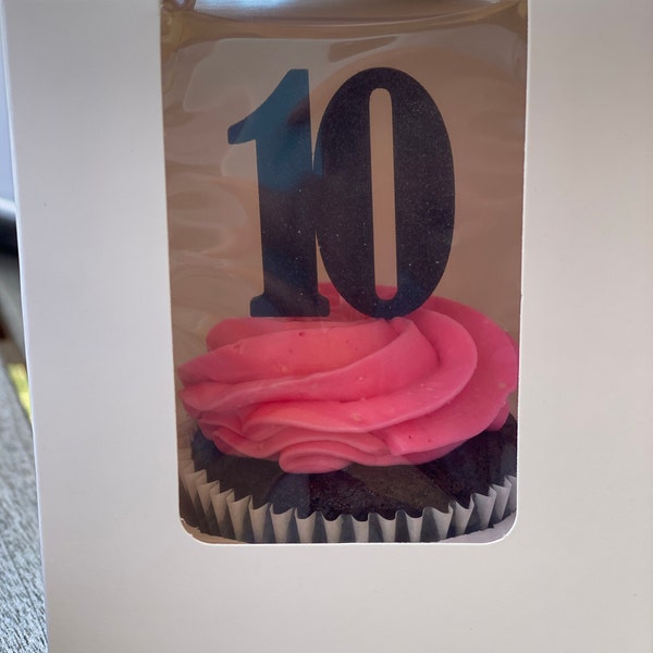 10 Cupcake Toppers, 10th Birthday Cupcake Toppers, Double Sided, Gold ...