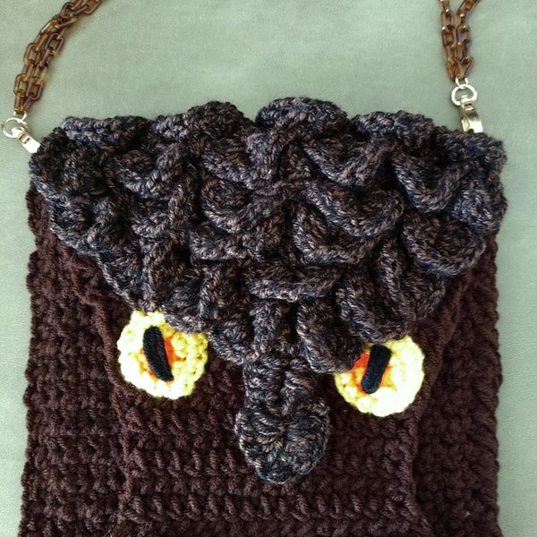 Dragon Cross-body Bag Pattern PDF - Easy Aran Yarn Purse Handbag - Etsy