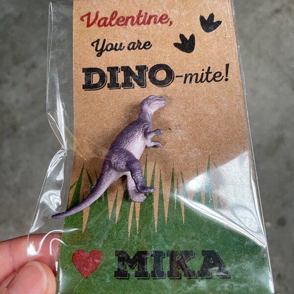 Dinosaur Valentine Cards, PRINTED Dino-mite Valentines for Boys Kids ...