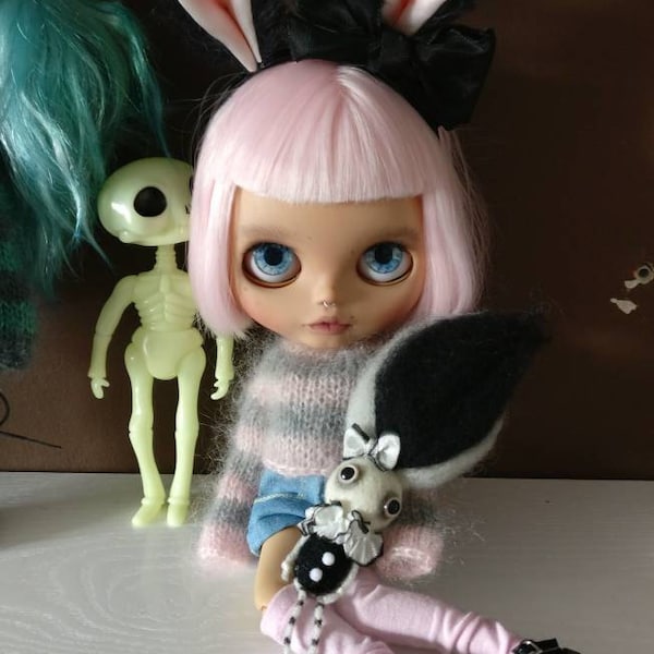 Tiny Bride Dolly Monster, Gothic Spooky Doll in Pink or White MADE-TO ...