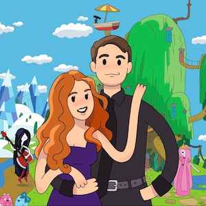 Custom Disney-cartoon Couple Portrait Drawing From Photo Personalized ...