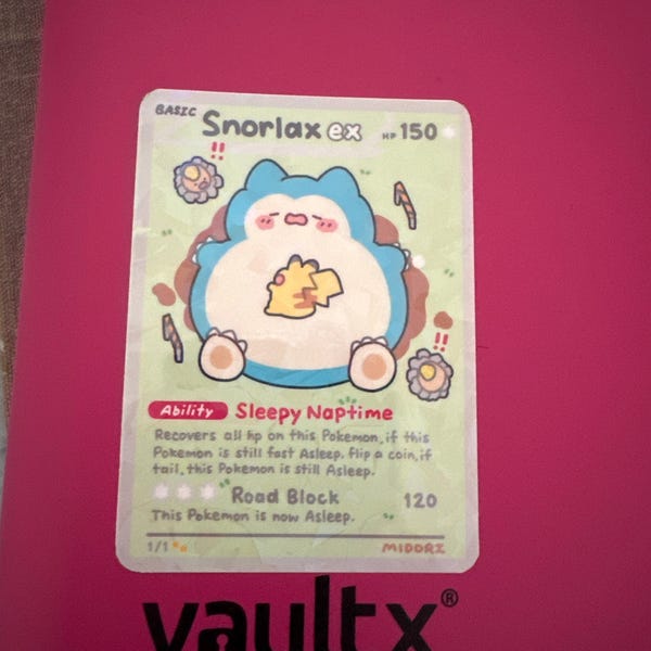 Snore EX Custom Fanmade Card | Holographic Collectible Card | Vinyl ...