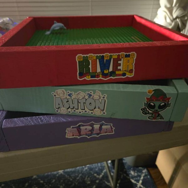 Building Bricks Name Sticker: Personalized Block Decal, Kids School ...