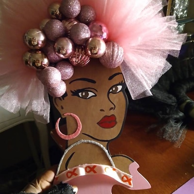 Diva Shaved Side Wreath Rail, Afro Wreath Rail, Wood Blank, Door Hanger ...
