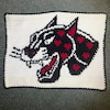 Love Heart Panther Traditional Tattoo Crochet Wall Hanging Tapestry ...