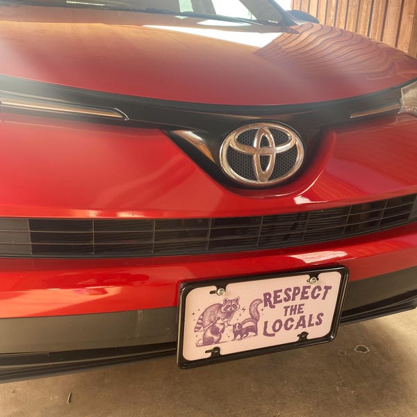 Respect the Locals License Plate: Funny Raccoon Car Decor - Etsy