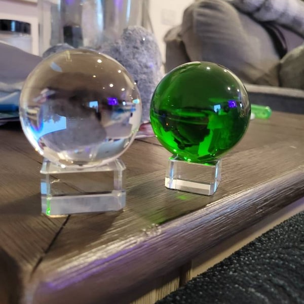 6 Cm Crystal Ball,blue Leaded Crystal Glass Gazing Crystal Ball Sphere ...