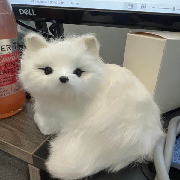 4 Handmade Faux Fur White Fox Spirit 4.5in Soft Realistic Animal ...