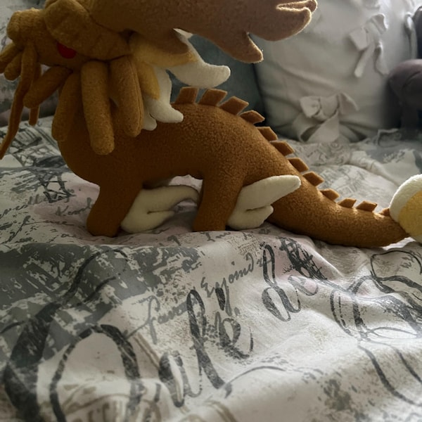 Customisable Handmade Long Dragon Plush - Made to Order, Bean Bag Tail ...