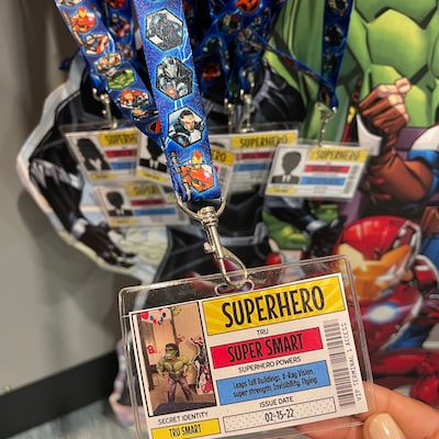 Superhero VIP All Access Pass/badge, Superhero I.D. Badge,superhero ...
