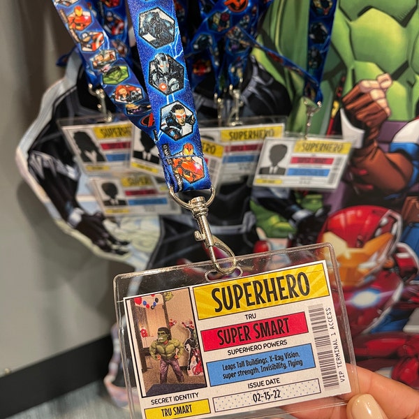 Superhero VIP All Access Pass/badge, Superhero I.D. Badge,superhero ...