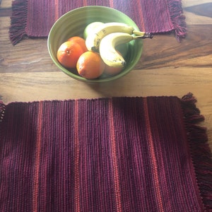 Placemat Set Handwoven Machine Washable in Soft Greens and Pale ...
