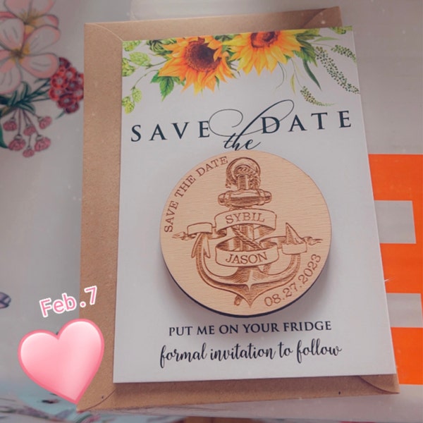 Cow Ear Tag Save the Date Magnet, Farm Wedding Invite, Wooden Save the ...