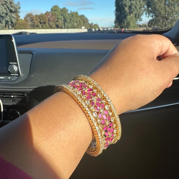 Indian Golden CZ Bangles/bracelets American Diamond Bangles/cubic ...