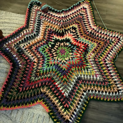 Stabby Granny Star Crochet Blanket Pattern UK and US Terms Granny ...