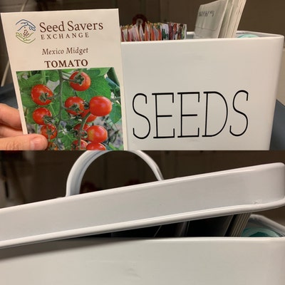 SEEDS TIN BOX Farmhouse Kitchen Décor Gardening Organization - Etsy