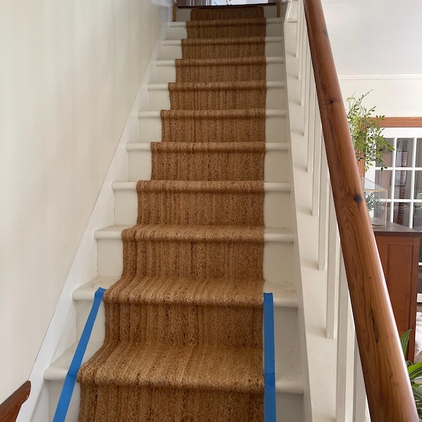 Jute Stairs Runner Natural Fiber Jute Runner Rug Vintage Style CUSTOM ...