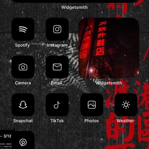 Ios 15 App Icons | 75+ Minimalist Dark Theme Icons - Etsy