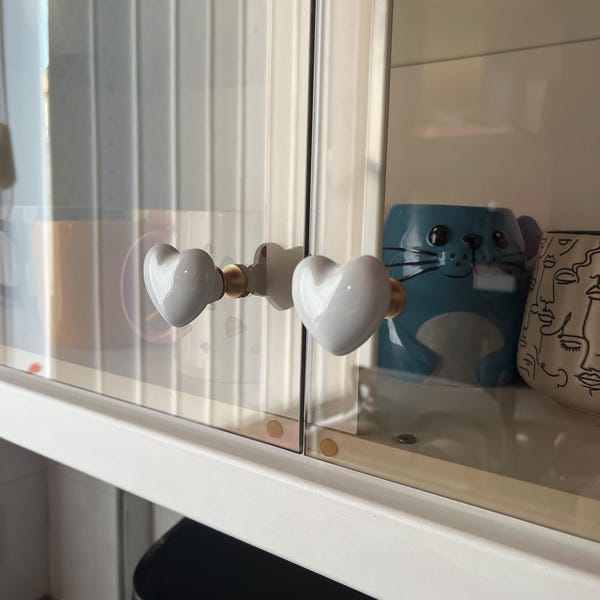 Ceramic Heart Door Knobs Colorful Kid Room Knobs Custom Engraved Drawer Knob Dresser Knobs ...