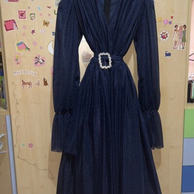 Blue Tutu Maxi Dress/ Tulle Corset Prom Dress/tulle Prom Dress ...