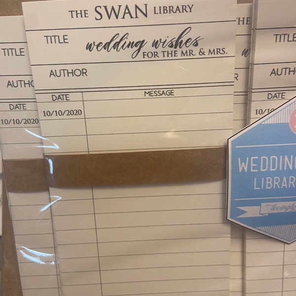 Personalized - Wedding Wishes Library Card - Literary Wedding - Library ...