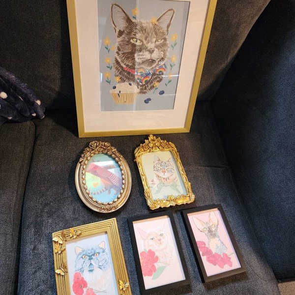 Custom Pet Portrait Postcard Set,custom Cat Dog Postcards, Custom Pet ...