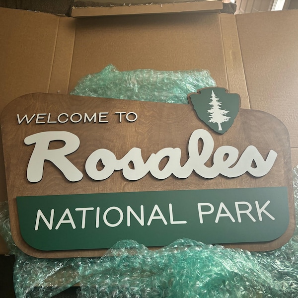 National Park Name Sign, Large Wood Name Sign, Nursery Name Sign ...