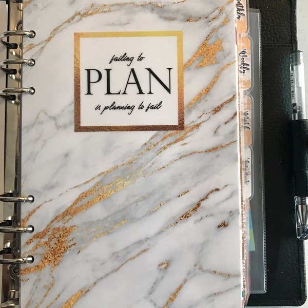 Planner DASHBOARD: "failing to Plan is Planning to Fail" Quote W/ White ...