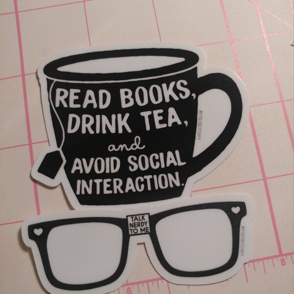 Nerd Sticker | Glasses Sticker | Bookworm Sticker | Book Lover Sticker ...