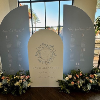 Arch Seating Chart Large Wedding Seating Chart Arched Panel With Easel ...