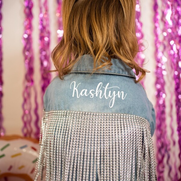 Toddler Rhinestone Fringe Jean Jacket | Bling Jacket | Stay Wild Child ...