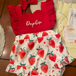 Berry First Birthday Outfit Personalized Baby Girl Strawberry | Etsy