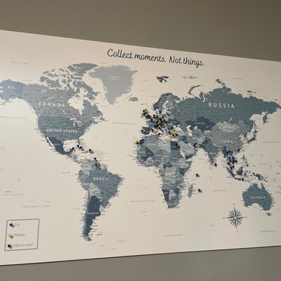 World Map Push Pin, Push Pin Map, World Map Pin Board, Cork World Map ...