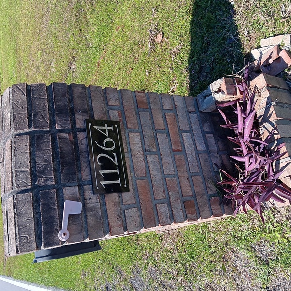 Stone Address Plaque With Engraved Numbers. Address Sign Made From ...