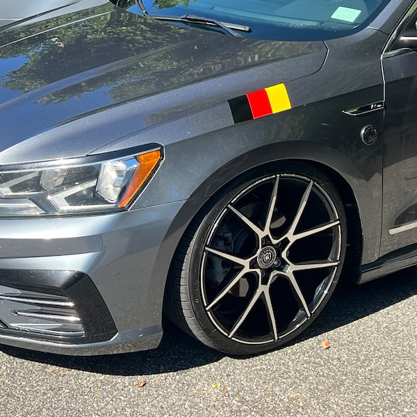 9" German Flag Colours Vinyl Decal Kit for Side Skirt or Front Lip ...