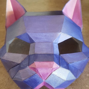 CAT MASK-2 Low Poly Animal Papercraft PDF Template - Etsy