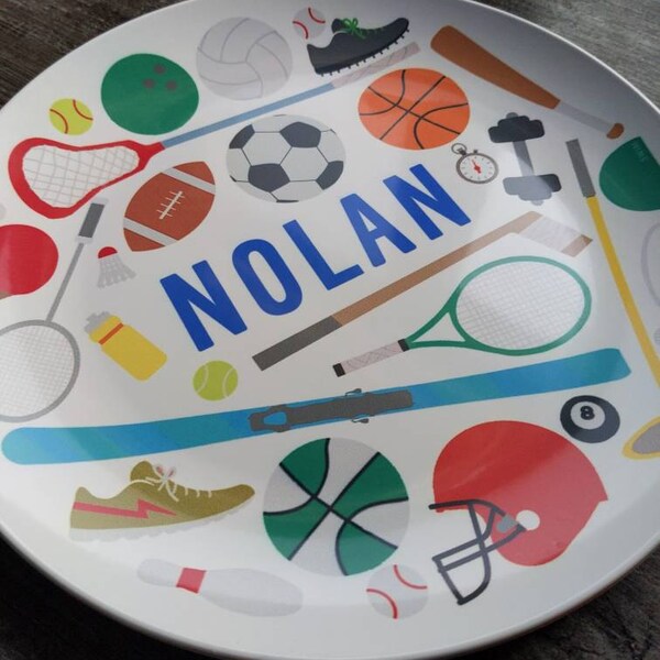 Personalized Sports Plate for Boys and Girls | Basketball, Football ...