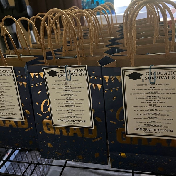 Editable Graduation Survival Kit Gift Tags, Graduation Party Favors ...