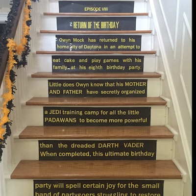 Star Wars Opening Crawl Stair Risers Signs Printable Star Wars Birthday ...
