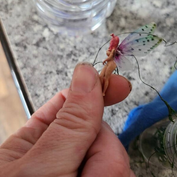 White Haired Fairy Enclosed in Glass Dome. Fairy Trapped in a Glass ...