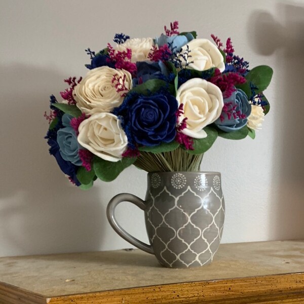 Blue Preserved Caspia; Preserved Caspia, Dried Flowers Bunch, Dried ...