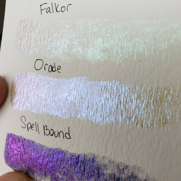 Oracle Violet Blue Phantom Colorshift Shimmer Handmade Watercolor Half ...