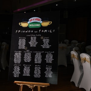 Trestle Table Seating Chart Watercolour Sage Green Foliage, Gold ...