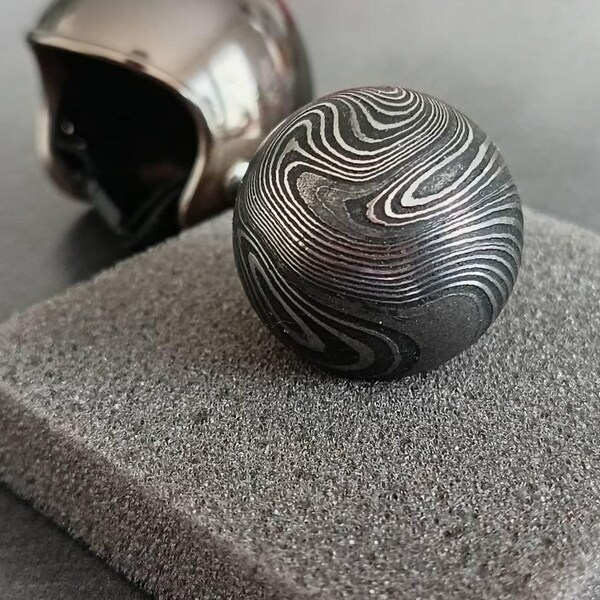 Damascus Bead, Damascus Sphere Hand Forged, Steel Ball Handmade ...