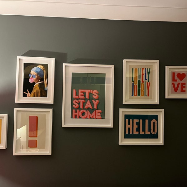 Home Decor Quirky Hello Print, Art Typography Print, Graphic Poster ...