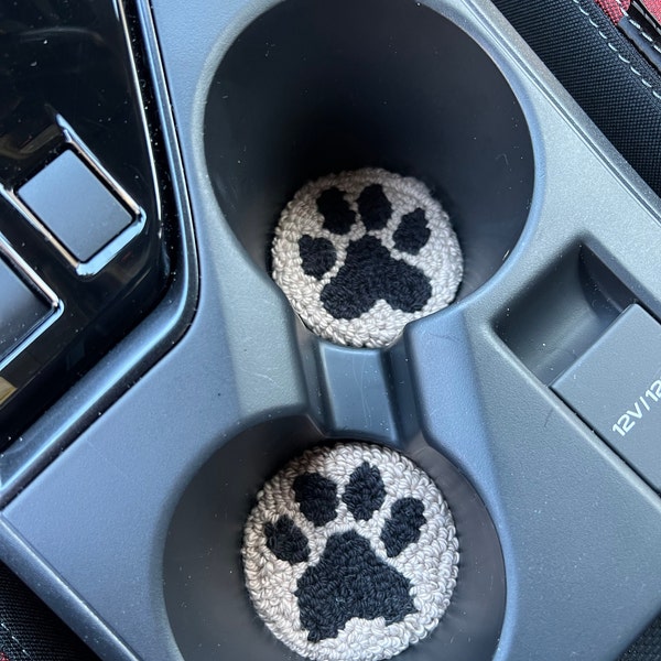 Car Coaster Set of 2, Needle Punch Coaster, Car Accessories for Women ...