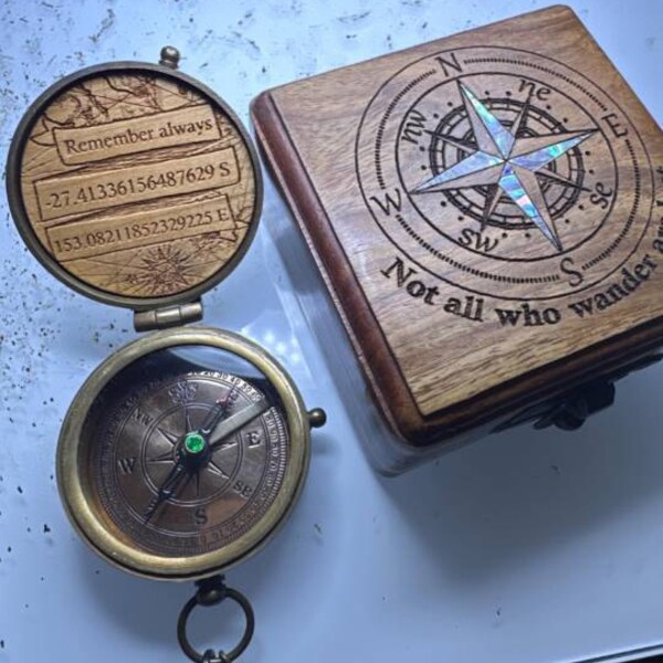 Personalized Compass Anniversary, Birthday, Groomsmen Gift for Him ...